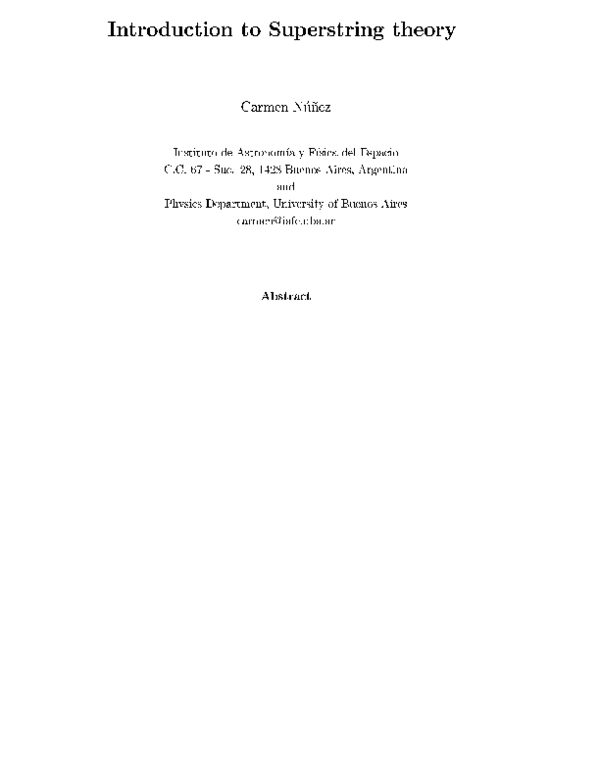 (PDF) Introduction to Superstring theory