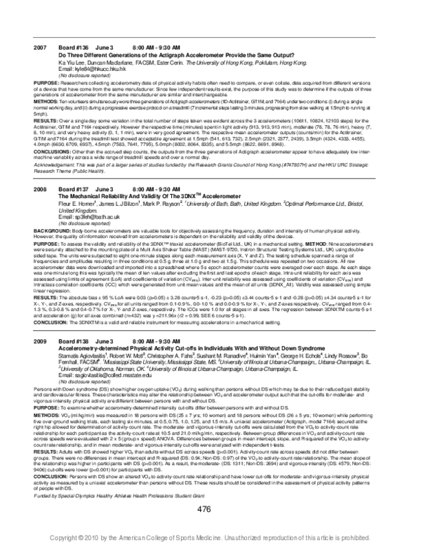 (PDF) The Mechanical Reliability And Validity Of The 3DNX™ Accelerometer | James L J Bilzon ...