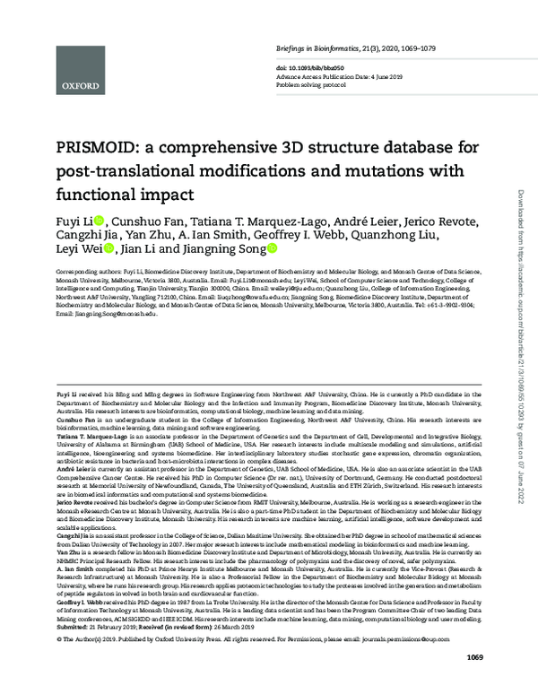 (PDF) PRISMOID: a comprehensive 3D structure database for post ...