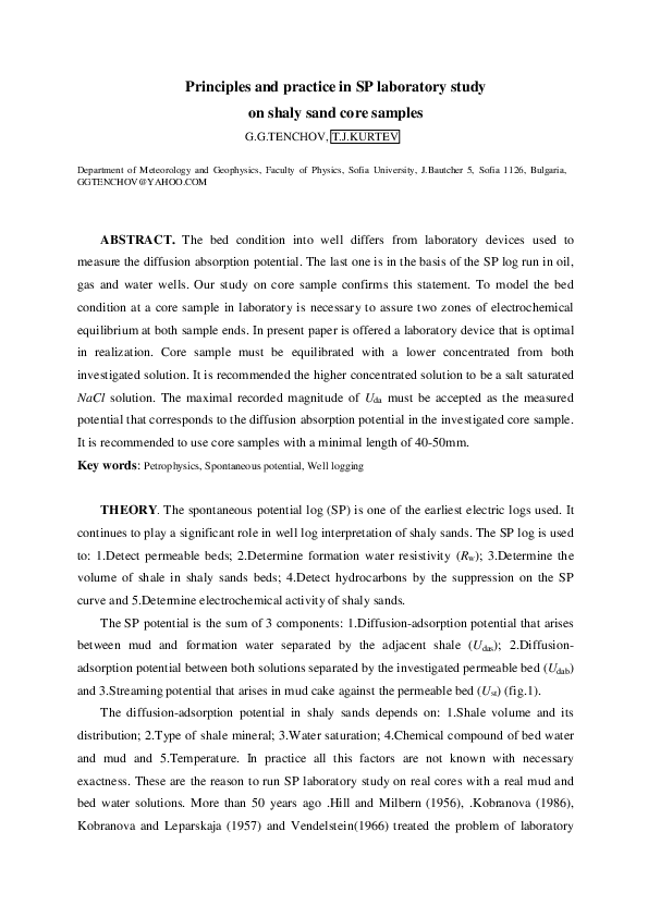 (PDF) Principles and practice in SP laboratory study on shaly sand core ...