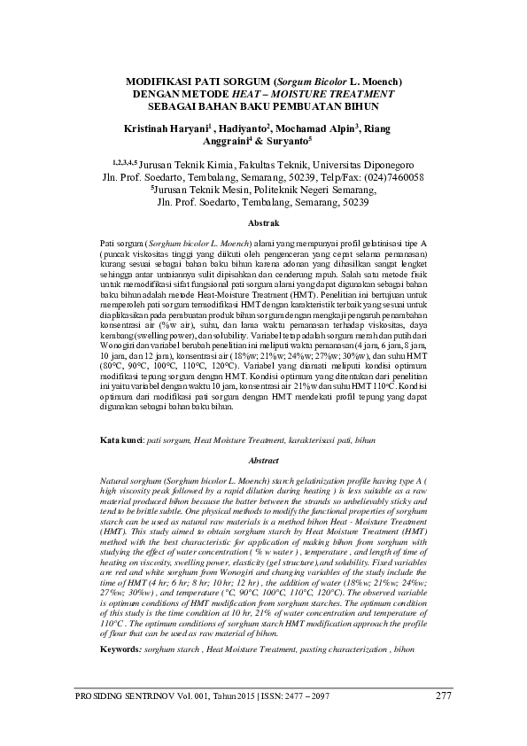 (PDF) MODIFIKASI PATI SORGUM (Sorgum Bicolor L. Moench) DENGAN METODE ...