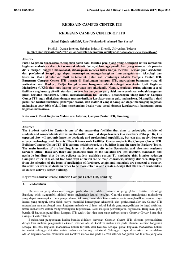 (PDF) Redesain Campus Center ITB