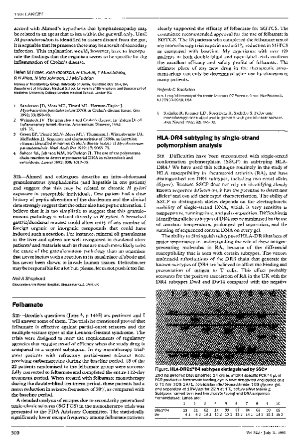 (PDF) HLA-DR4 subtyping by single-strand polymorphism analysis