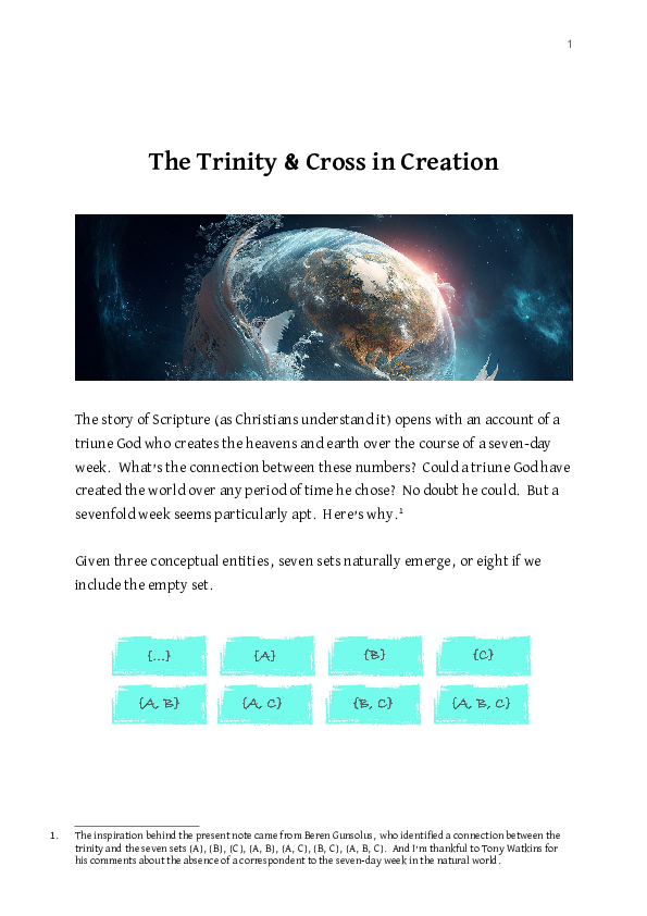 (PDF) The Trinity & Cross in Creation?