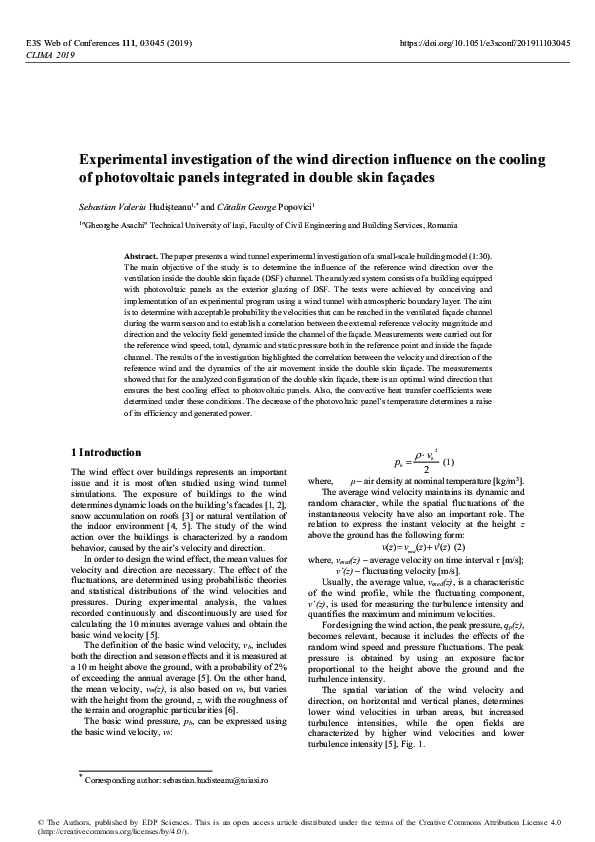 (PDF) Experimental investigation of the wind direction influence on the ...