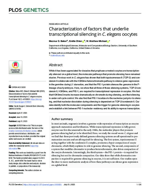 (PDF) Characterization of factors that underlie transcriptional ...