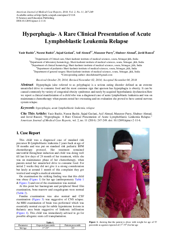 (PDF) Extramedullary relapse of acute lymphoblastic leukemia in breast: A rare presentation