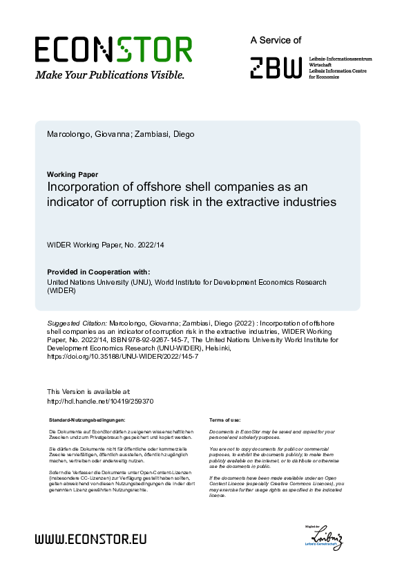 (PDF) Incorporation of offshore shell companies as an indicator of ...