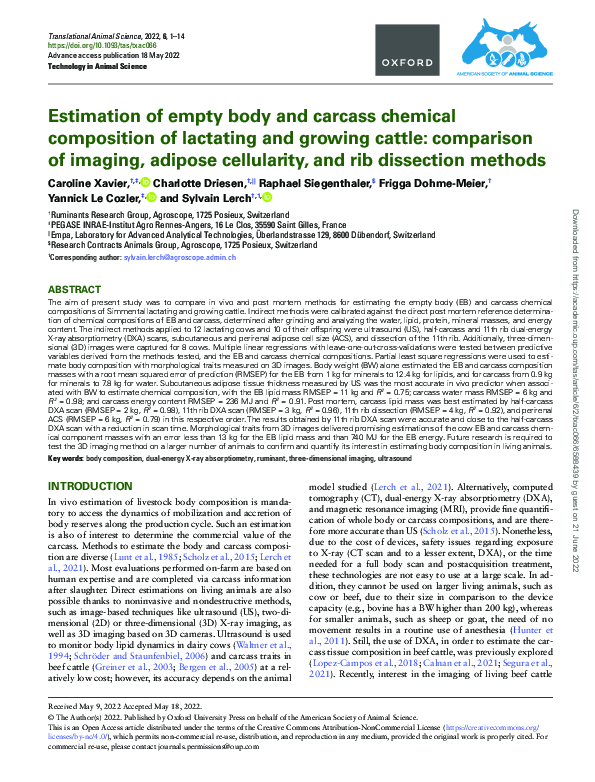(PDF) Estimation of empty body and carcass chemical composition of lactating and growing cattle ...