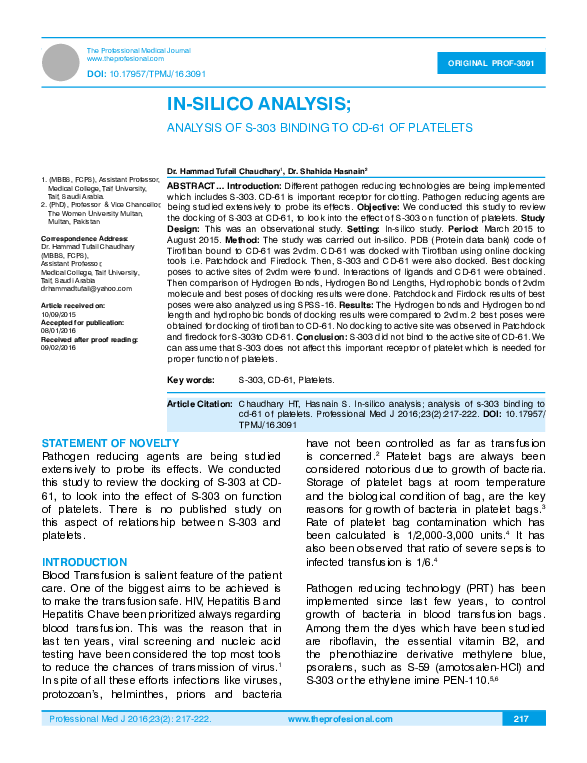 In-Silico Analysis