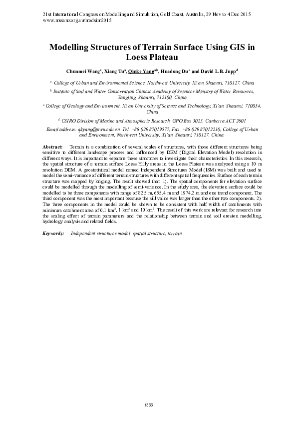 (PDF) Modelling structures of terrain surface using GIS in Loess ...