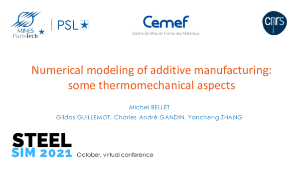(PDF) Numerical modeling of additive manufacturing: some thermomechanical aspects