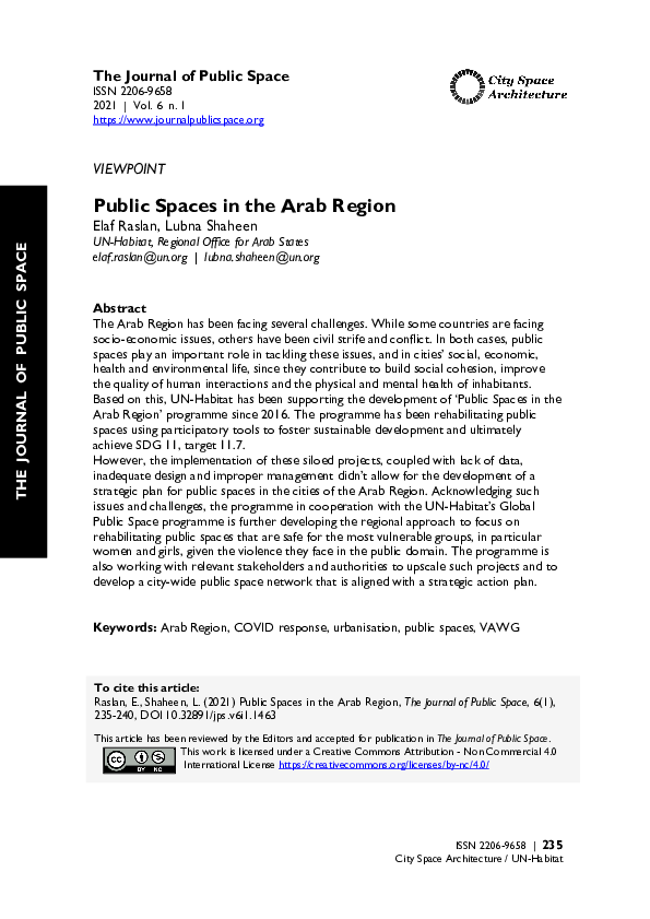 (PDF) Public Spaces in the Arab Region