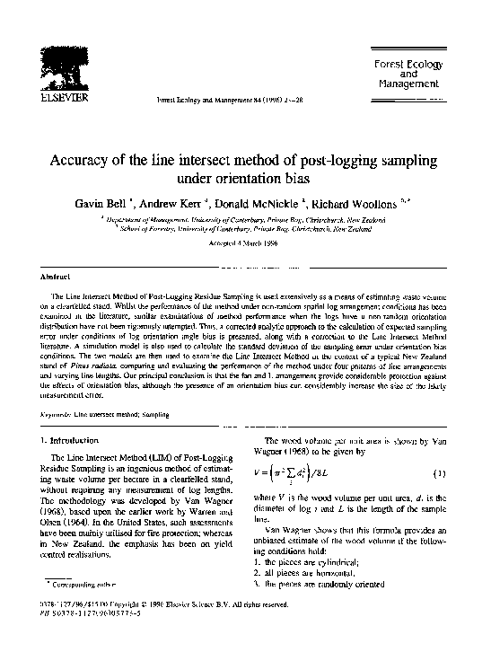 (PDF) Accuracy of the line intersect method of post-logging sampling ...