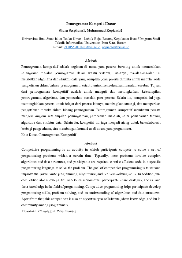 (PDF) Pemrograman Kompetitif Dasar