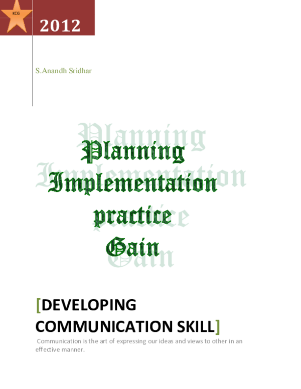 (DOC) Developing Communication Skills