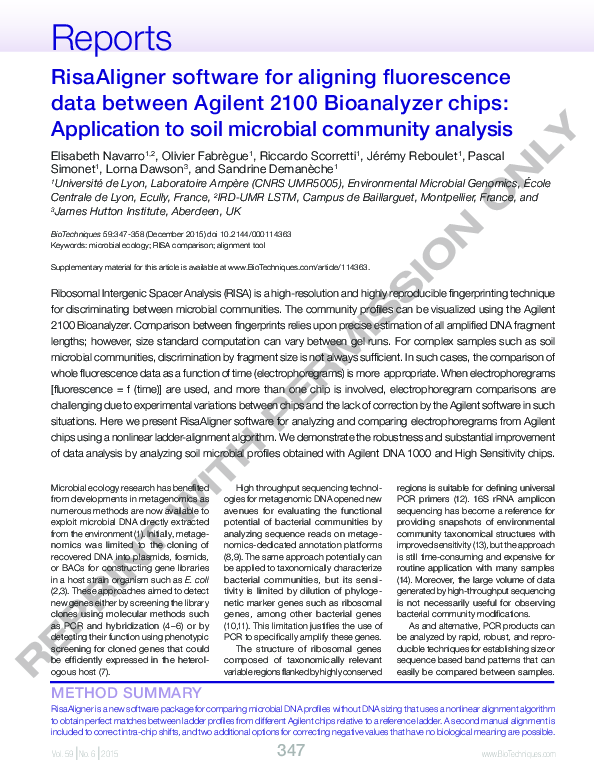 (PDF) RisaAligner software for aligning fluorescence data between ...