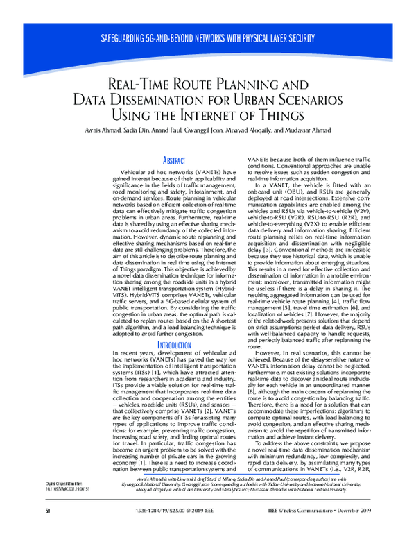 (PDF) Real-Time Route Planning and Data Dissemination for Urban Scenarios Using the Internet of ...