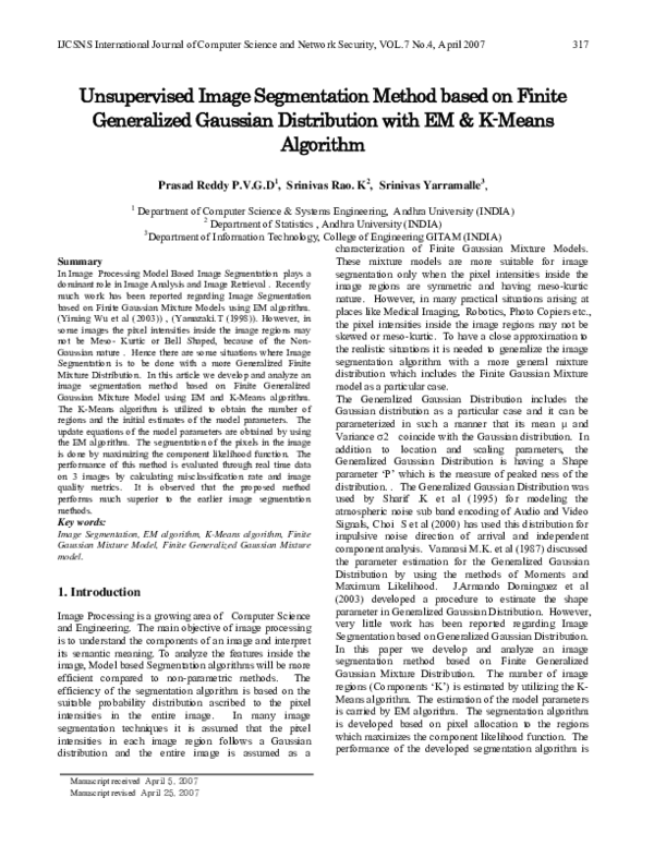 (PDF) Unsupervised Image Segmentation Method based on Finite Generalized Gaussian Distribution ...