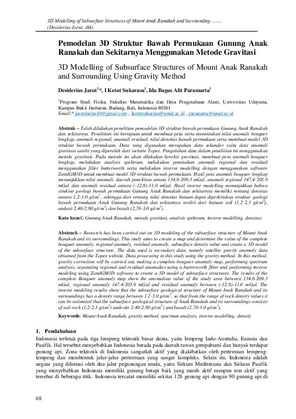 (PDF) Pemodelan 3D Struktur Bawah Permukaan Gunung Anak Ranakah dan ...