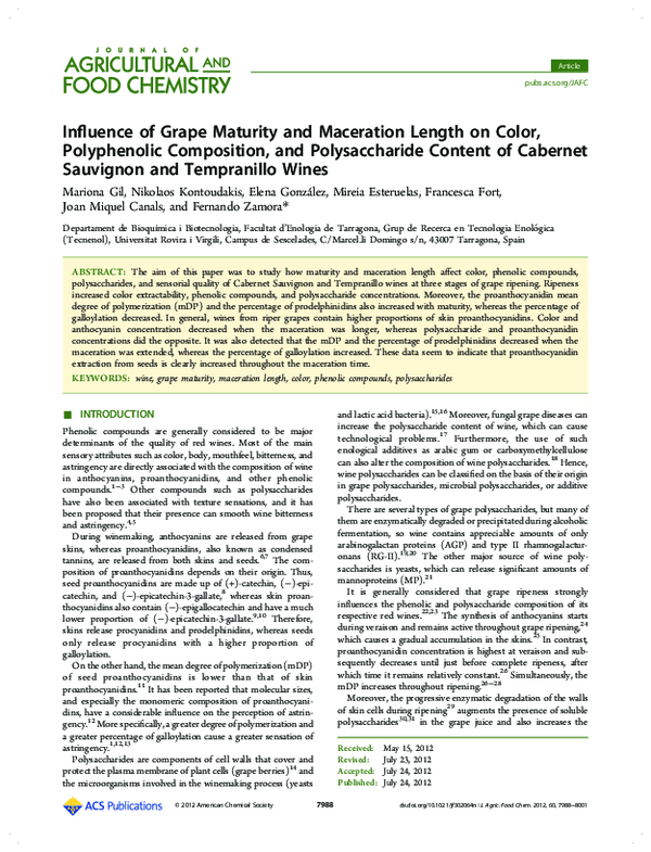 (PDF) Influence of Grape Maturity and Maceration Length on Color ...