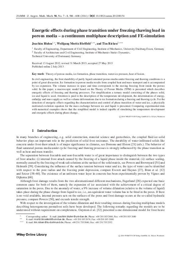 (PDF) Energetic effects during phase transition under freezing-thawing ...