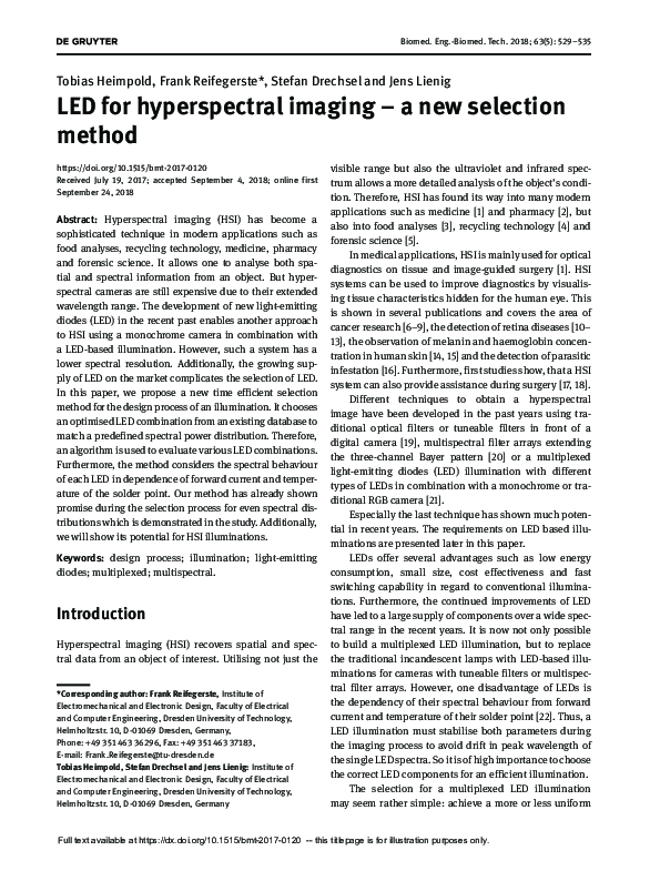(PDF) LED for hyperspectral imaging – a new selection method