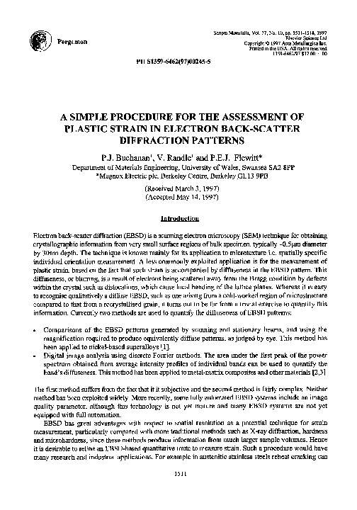 (PDF) A simple procedure for the assessment of plastic strain in ...