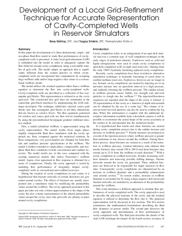 (PDF) Development of a Local Grid-Refinement Technique for Accurate Representation of Cavity ...