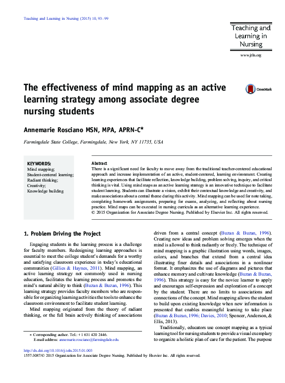 (PDF) The effectiveness of mind mapping as an active learning strategy ...