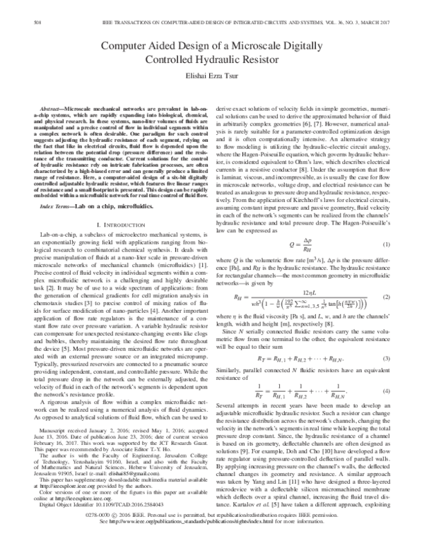 (PDF) Computer Aided Design of a Microscale Digitally Controlled ...