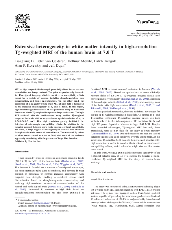(PDF) Extensive heterogeneity in white matter intensity in high ...