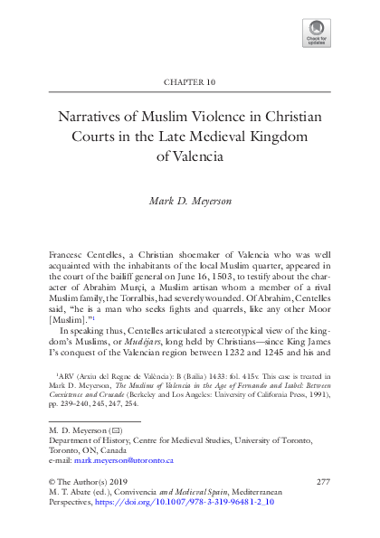 (PDF) Narratives of Muslim Violence in Christian Courts in the Late ...