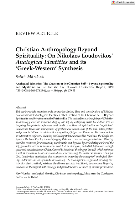 (PDF) Christian Anthropology Beyond Spirituality: On Nikolaos ...