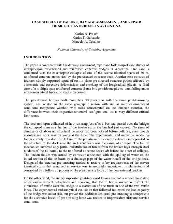 (PDF) Case Studies of Failure, Damage Assessment, and Repair of ...