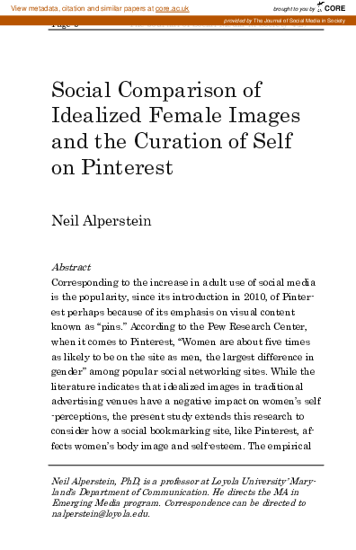 (PDF) Social Comparison of Idealized Female Images and the Curation of ...