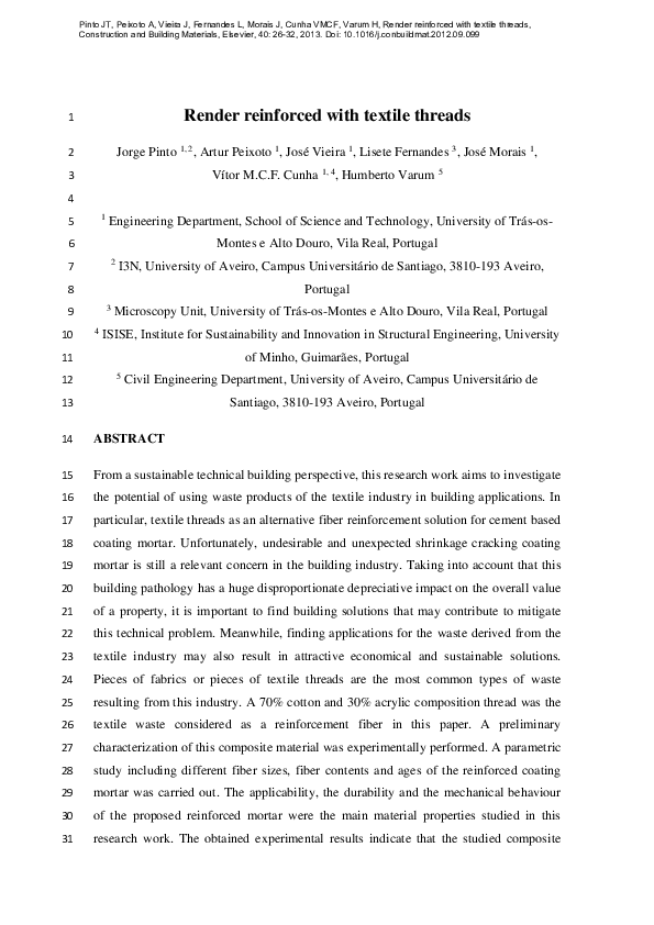 (PDF) Render reinforced with textile threads