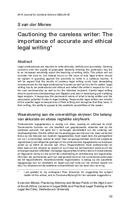 (PDF) Cautioning the careless writer : the importance of accurate and ...