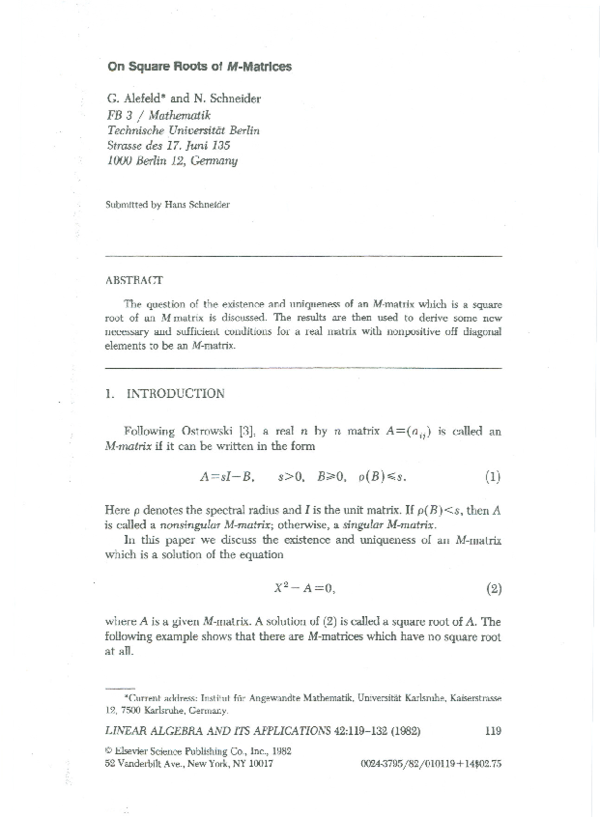 (PDF) On square roots of M-matrices