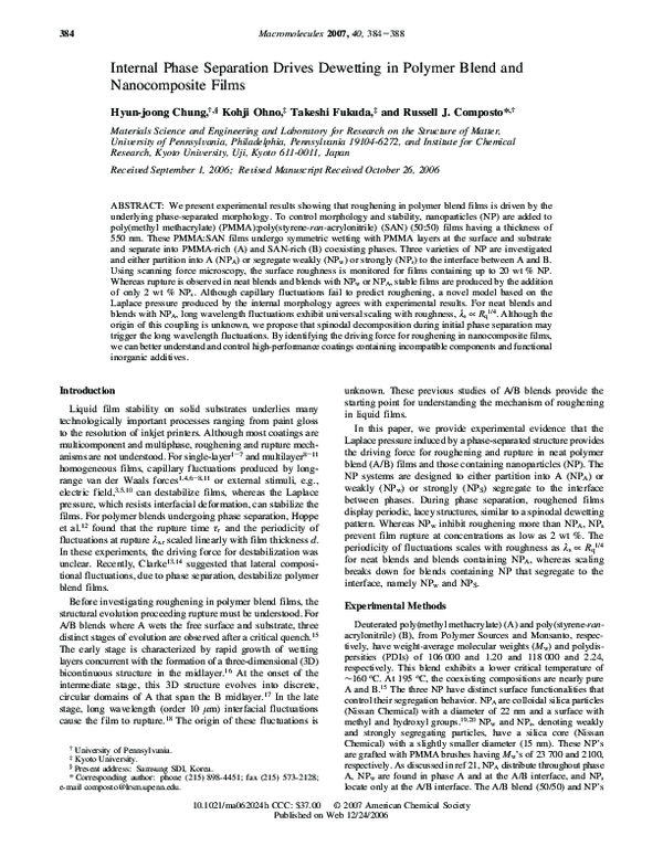 (PDF) Internal Phase Separation Drives Dewetting in Polymer Blend and ...