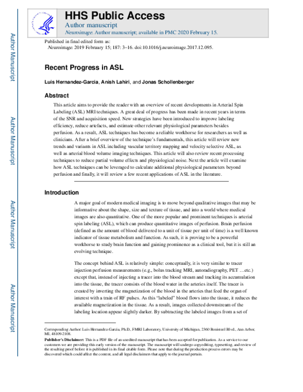 (PDF) Recent progress in ASL