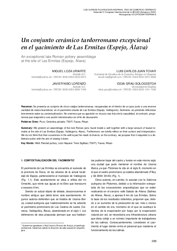 (PDF) Un conjunto cerámico tardorromano excepcional en el yacimiento de ...