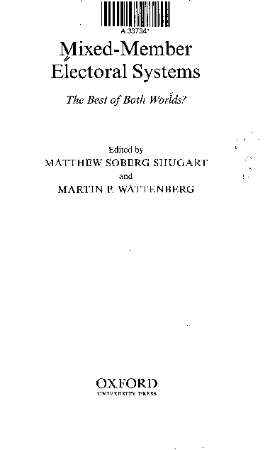 (PDF) Mixed-member electoral systems : the best of both worlds?