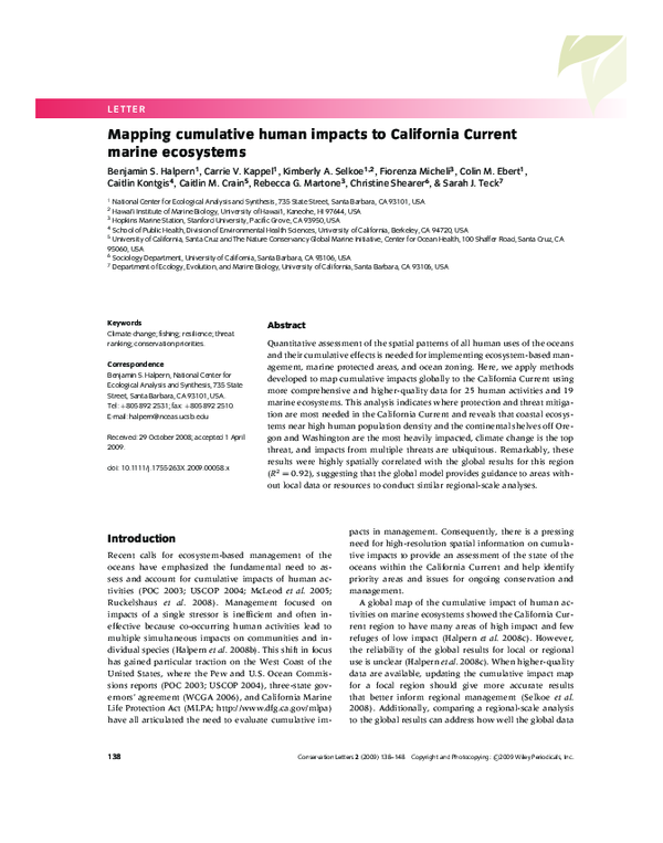 (PDF) Mapping cumulative human impacts to California Current marine ...
