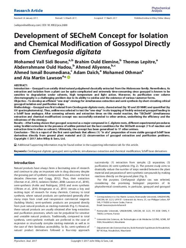 (PDF) Development of SECheM Concept for Isolation and Chemical ...