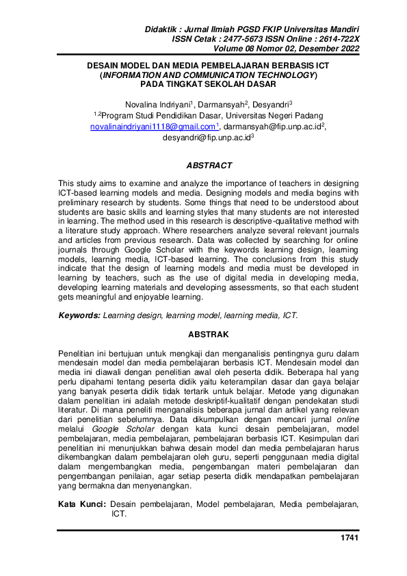 (PDF) Desain Model Dan Media Pembelajaran Berbasis Ict (Information and Communication Technology ...