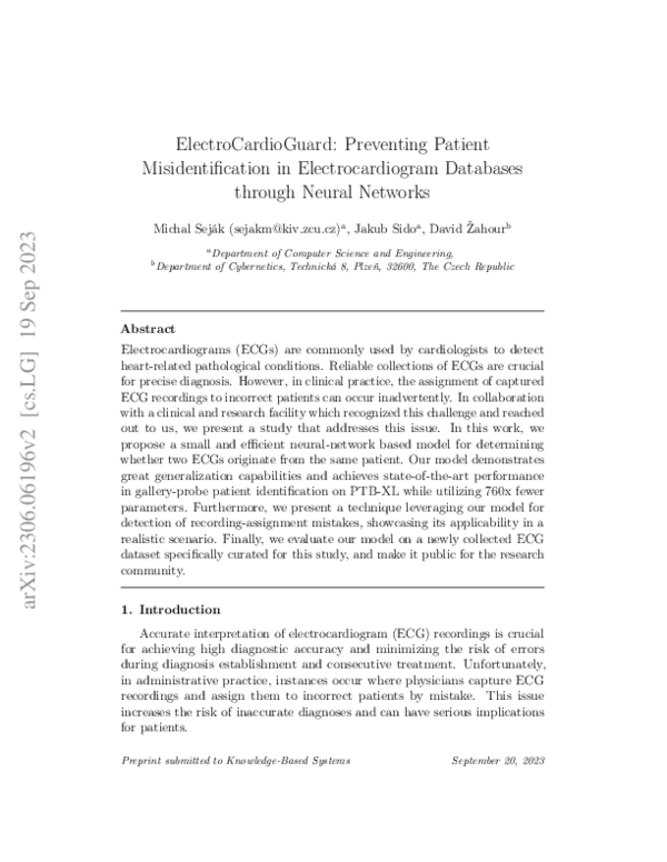 (PDF) ElectroCardioGuard: Preventing Patient Misidentification in ...