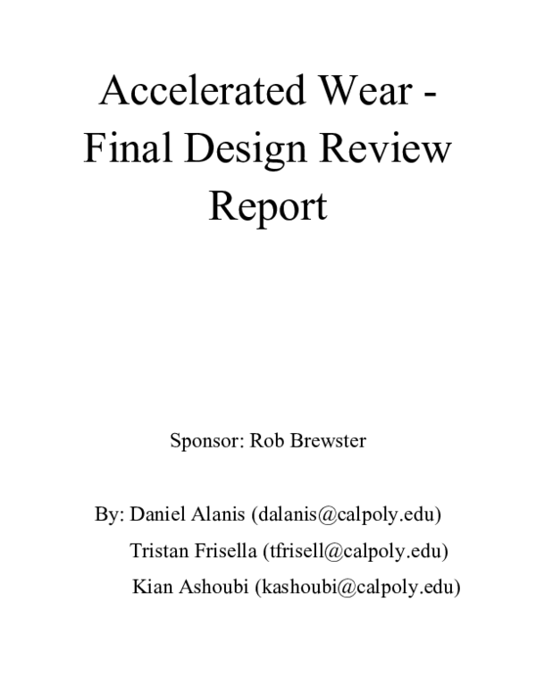 (PDF) Accelerated Wear Reactor Testing