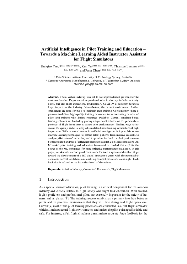 (PDF) Artificial Intelligence in Pilot Training and Education – Towards ...