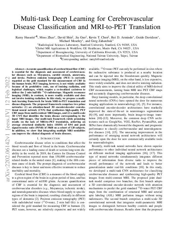(PDF) Multi-task Deep Learning for Cerebrovascular Disease ...